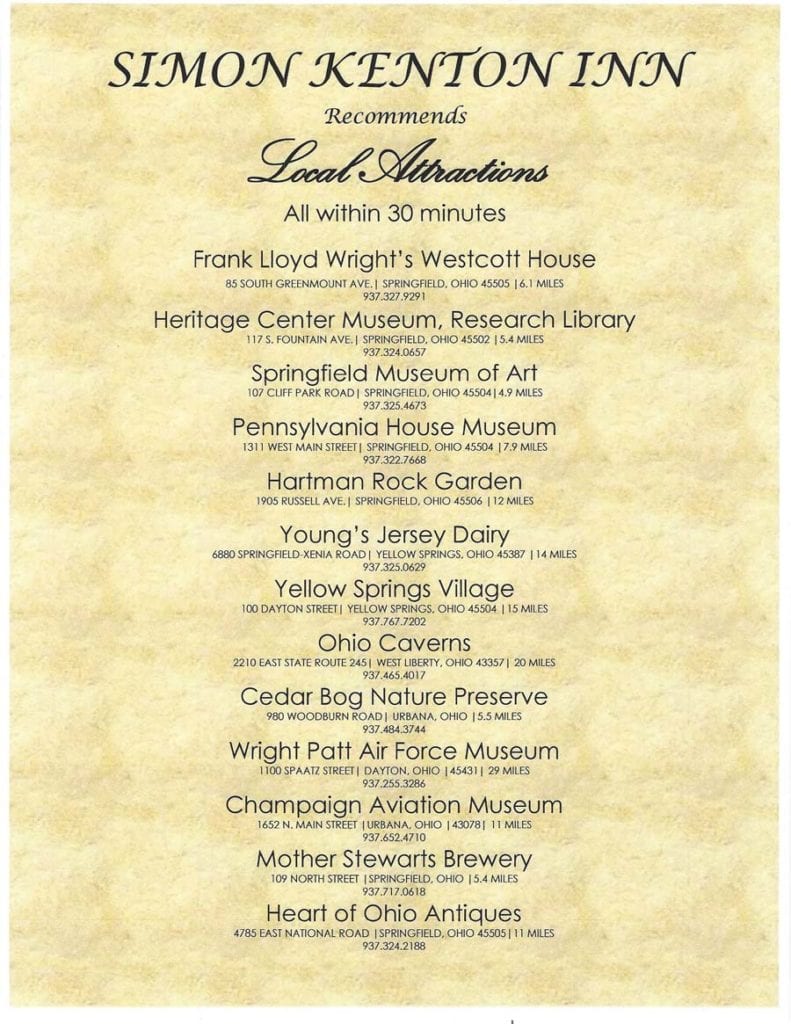 Local Attractions | Simon Kenton Inn